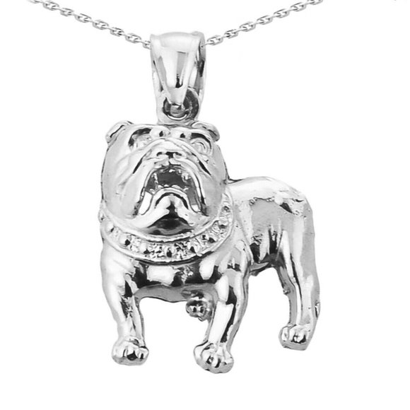 Element Shine | Jewelry | 925 Sterling Silver Bulldog Pendant Necklace ...